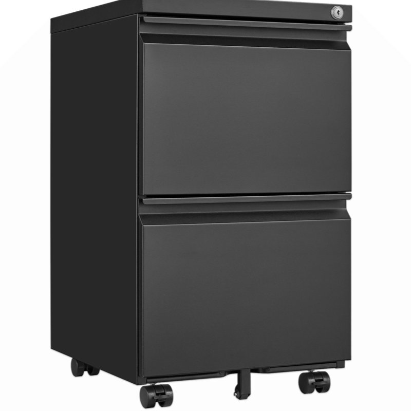 Inbox Zero Drawer File Cabinet With Lock Metal Under Desk Rolling Filing Cabinet Fits Letter Legal A Home Office Mobile Filing Cabinet Assemble R